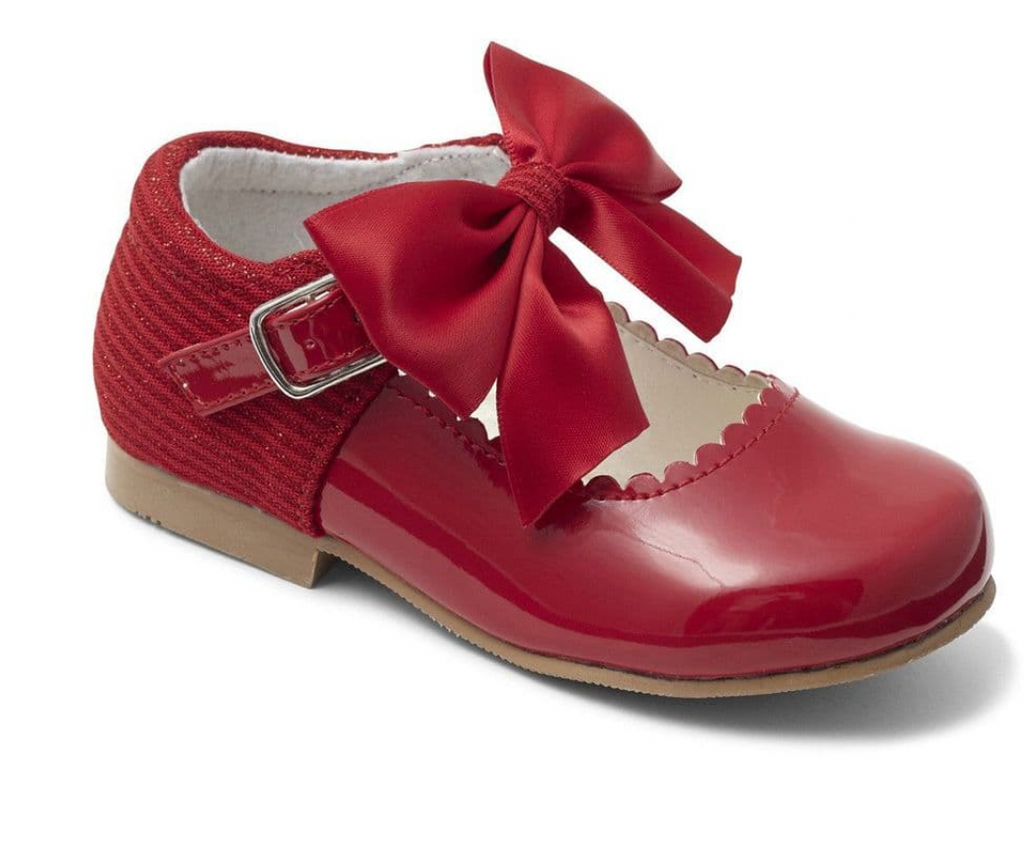 Kirsty Sevva Girl's Red Bow Hard Sole Shoes KRISTY – Marabellas Boutique